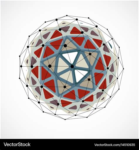 3d Digital Wireframe Spherical Object Made Using Vector Image