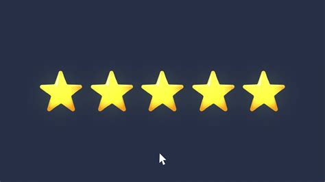 Five Stars Rating Animation With Moving Cursor Positive Review 4k