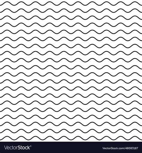 Wave Line Seamless Pattern Wavy Thin Stripes Vector Image