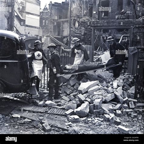 1940 Historical London During The Blitz Two Male Volunteer Wardens