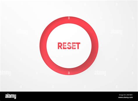 Push Button With The Word Reset On White Background Top View 3d