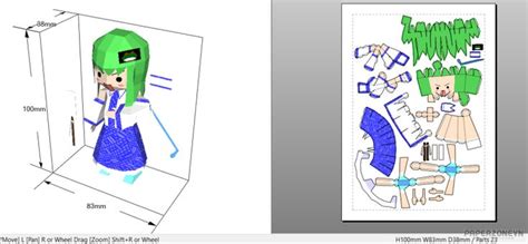 2 Touhou Normal [touhou] Sanae Kochiya Paper Crafts Moriya Deities