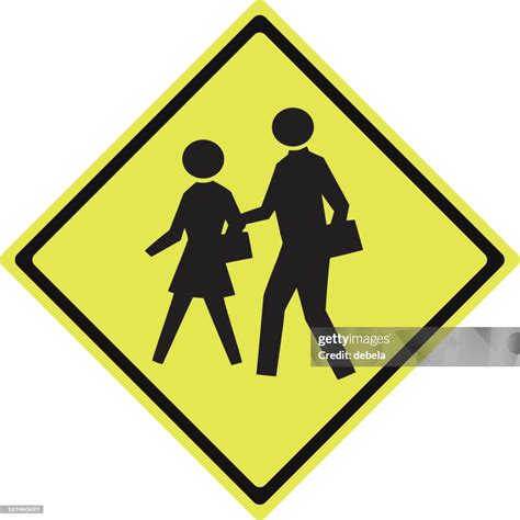 School Zone Safety Crossing Sign High Res Vector Graphic Getty Images