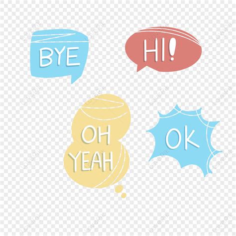 거품 대화 귀여운 일러스트 컬러 낙서 이모티콘 패턴 스티커 말풍선 풍선대화 상자통신 Png 일러스트 무료 다운로드 Lovepik