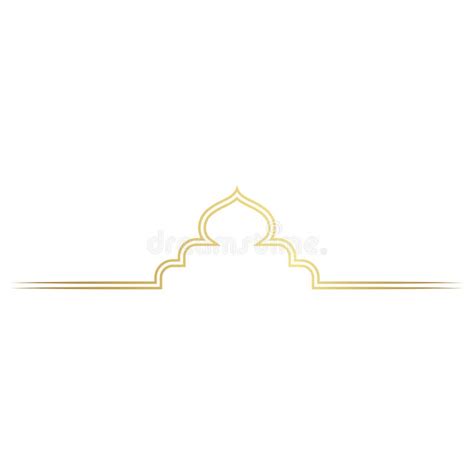 Golden Luxury Islamic Mosque Line Border Stock Vector Illustration Of Line Frame 364723203