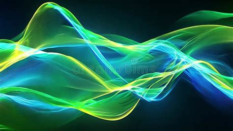 colorful abstract waves of light flow gracefully across a dark
