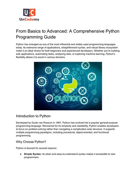 From Basics To Advanced A Comprehensive Python Programming Guide Pdf