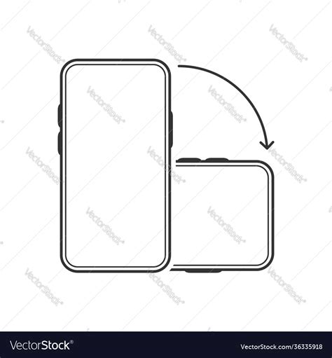 Rotate Smartphone Isolated Icon Device Rotation Vector Image