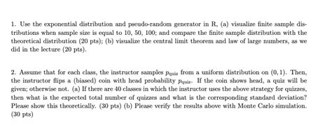 [solved] 1 use the exponential distribution and pseudo r