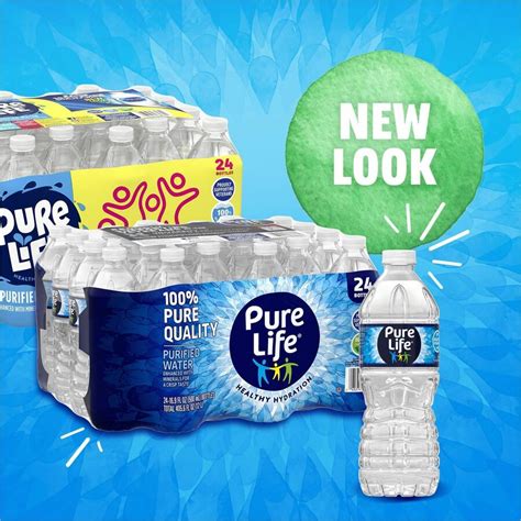 Pure Life Purified Bottled Water Ready To Drink 16 91 Fl Oz 500 Ml