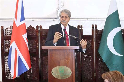 Federal Minister For Commerce Syed Naveed Qamar Addressing British