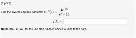 Solved Point Find The Inverse Laplace Transform Of Chegg