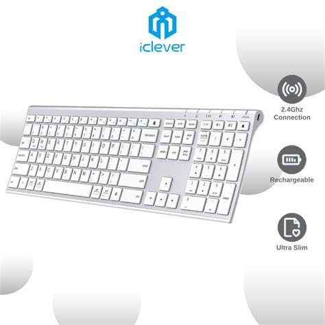 Bluetooth Keyboard IClever DK03 Wireless Keyboard Multi Device Keyboard Dual Mode Bluetooth 4