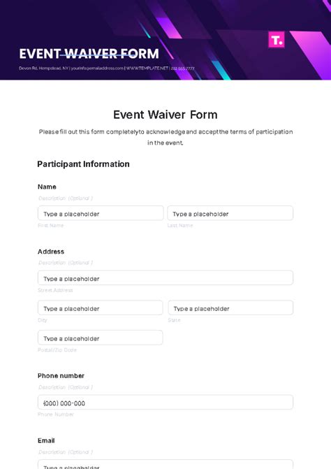 Free Waiver Templates To Edit Online And Print