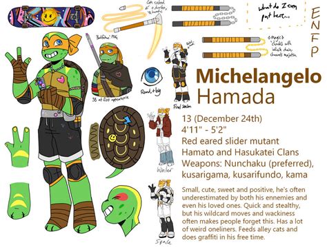 Michelangelo Ref 1 Updated 20230203 Tmnt Au By Zepineappleze On