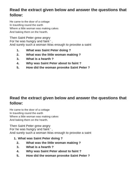 read the extract given below and answer the questions that follow pdf