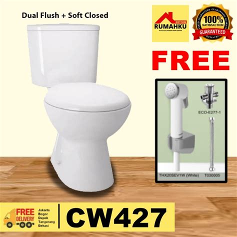 Jual Kloset Duduk Toto Set Komplit Kloset Toto Dual Flush Cw427 Set