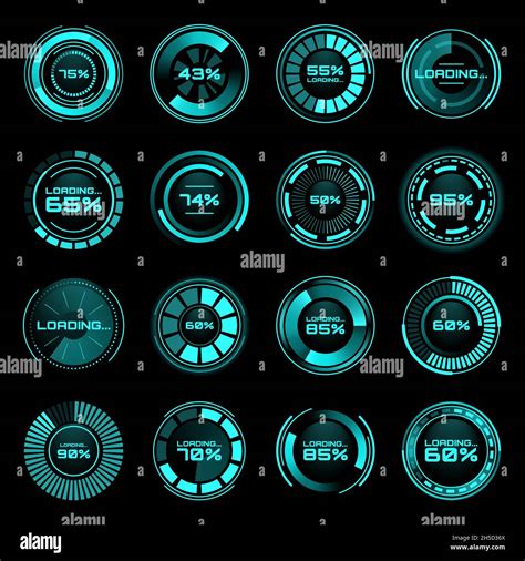 hud futuristic loading progress bars sci fi user vector interface or