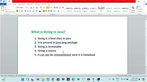 String Class In Java Youtube