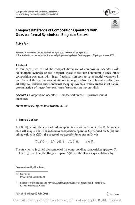 Compact Difference Of Composition Operators With Quasiconformal Symbols On Bergman Spaces