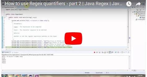 Java Ee How To Use Regex Quantifiers Part 2 Java Regex Java Regular Expressions Regex