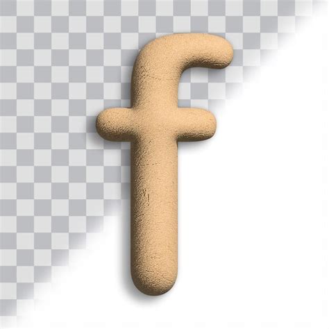Premium Psd Cardboard Paper 3d Small Letter F