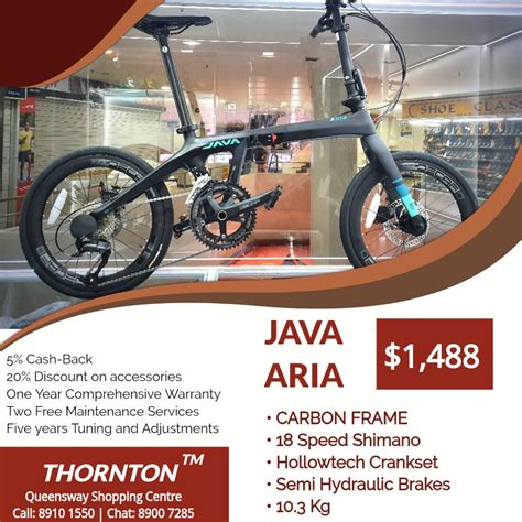 Java Aria Carbon Frame 18 Speed Semi Hydraulic Brakes Hollowtech Crankset Authorised