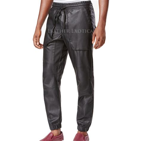 Leather Joggers Pants For Men