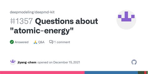 Questions About Atomic Energy · Deepmodeling Deepmd Kit · Discussion