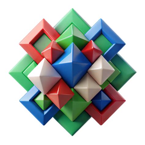 Abstract 3d Colorful Geometric Shapes Interlocking Design Background Image 55720199 Png