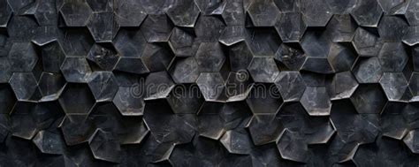 A Dark Black Textured Surface With A Honeycomb Pattern Of Raised