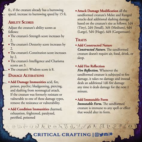 Oc Sandformed Scorpion Statblock Monster Template Rdndhomebrew Oc Sandformed Scorpion Statblock Monster Template Rdndhomebrew