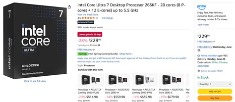 قیمت پردازنده‌های Core Ultra 7 265k و 265kf اینتل به 229 و 239 کاهش یافت سخت افزار مگ