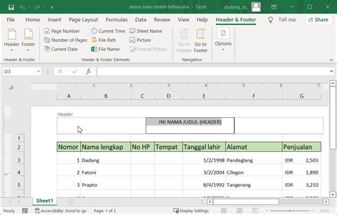Cara Menambahkan Header And Footer Di Excel Panduan Pemula Ttc