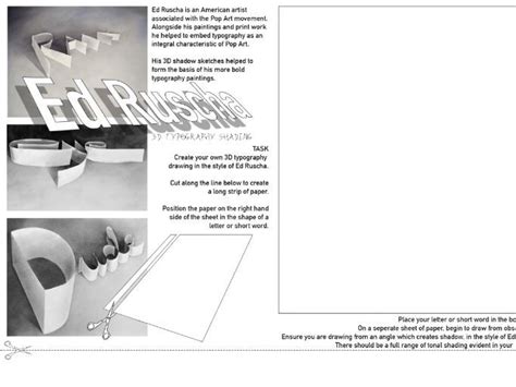 Ed Ruscha 3d Pop Art Typography Shading Teaching Resources