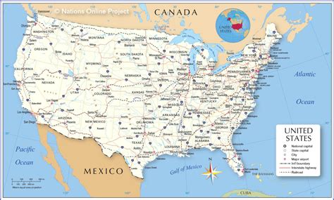 Map Of Usa With Key Printable Us Maps