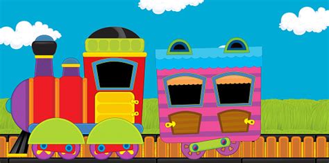 초원을 통과하는 만화 재미 있는 증기 기관차 어린이를 위한 삽화 0명에 대한 스톡 벡터 아트 및 기타 이미지 0명 건축물 경관 Istock