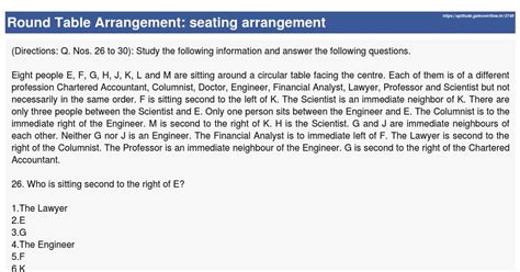 Seating Arrangement Aptitude Overflow