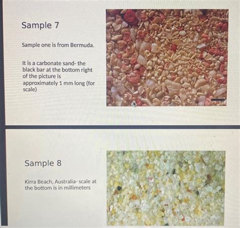Solved Part Examining And Characterizing Sand Samples Chegg