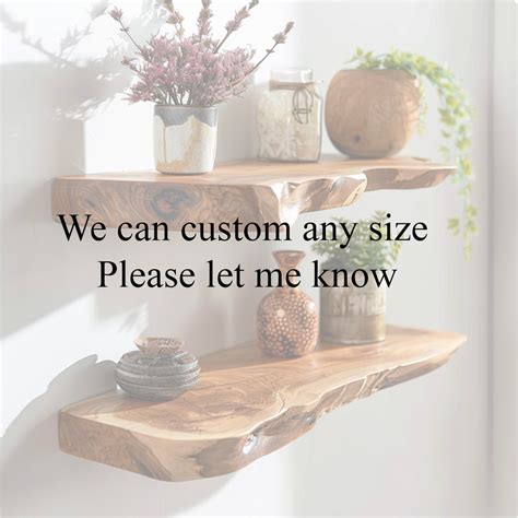 Live Edge Floating Shelf Floating Wall Shelf Live Edge Floating Shelf Wooden Bookshelf Long