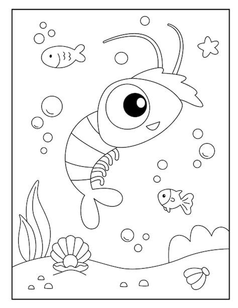 아이들을 위한 랍스터 색칠하기 프리미엄 벡터