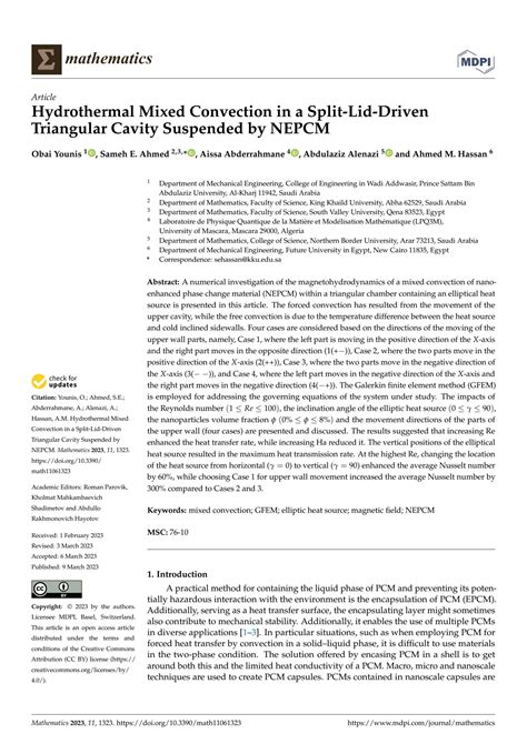 Solution Hydrothermal Mixed Convection In A Split Lid Driven Triangular Cavity Suspended By