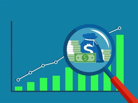 The Assets In The Magnifying Glass And The Graph Grow Profit Growth