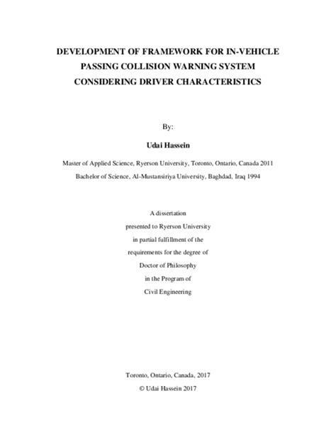 Pdf Development Of Framework For In Vehicle Collision Warning System