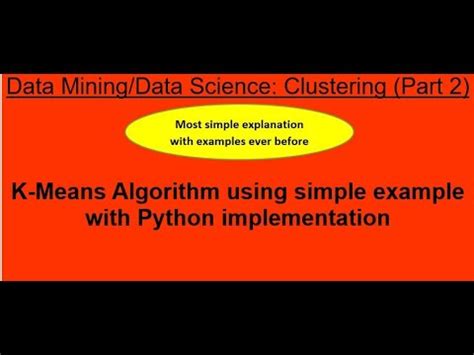 K Means Algorithm Using Simple Example And Python Implementation YouTube