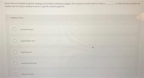 Solved Given Princes Multiple Segment Strategy And Limited