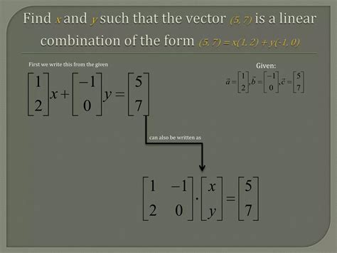 Matrices To Solve A Vector Combination Problem PPTX Computing Technology Computing