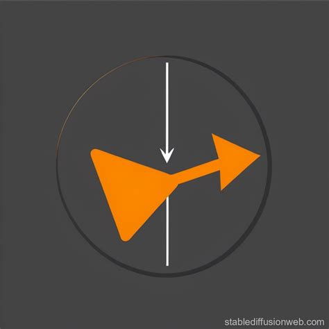 Orange Arrow In Circle On Grey Background Stable Diffusion Online