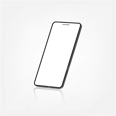 스마트폰 프레임리스 빈 화면 투시도 서 흰색 배경에 고립 프리미엄 벡터