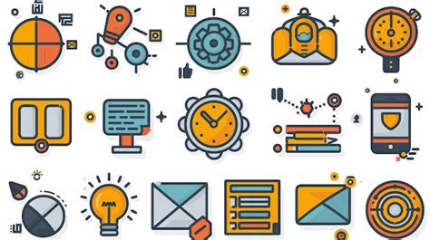 Linear Icon Set Of Engineering Development Script Codes And Python And